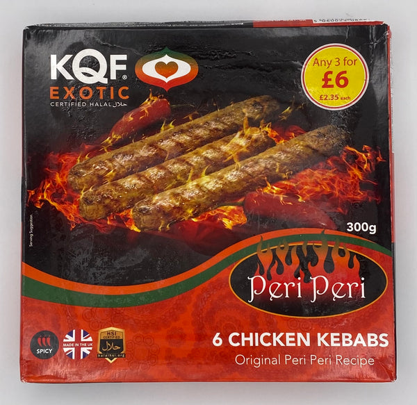 KQF Exotic - 6 Peri Peri Chicken Kebabs (300g) – The Halal Food Shop