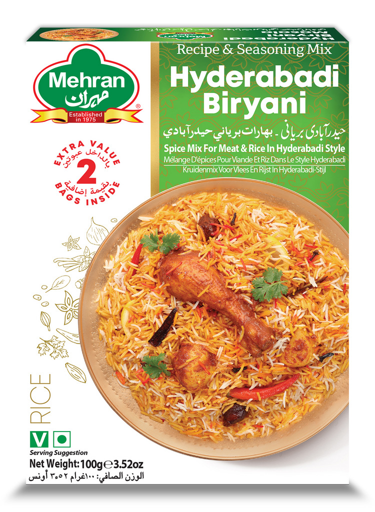 Mehran Hyderabadi Biryani Masala (100g) – The Halal Food Shop