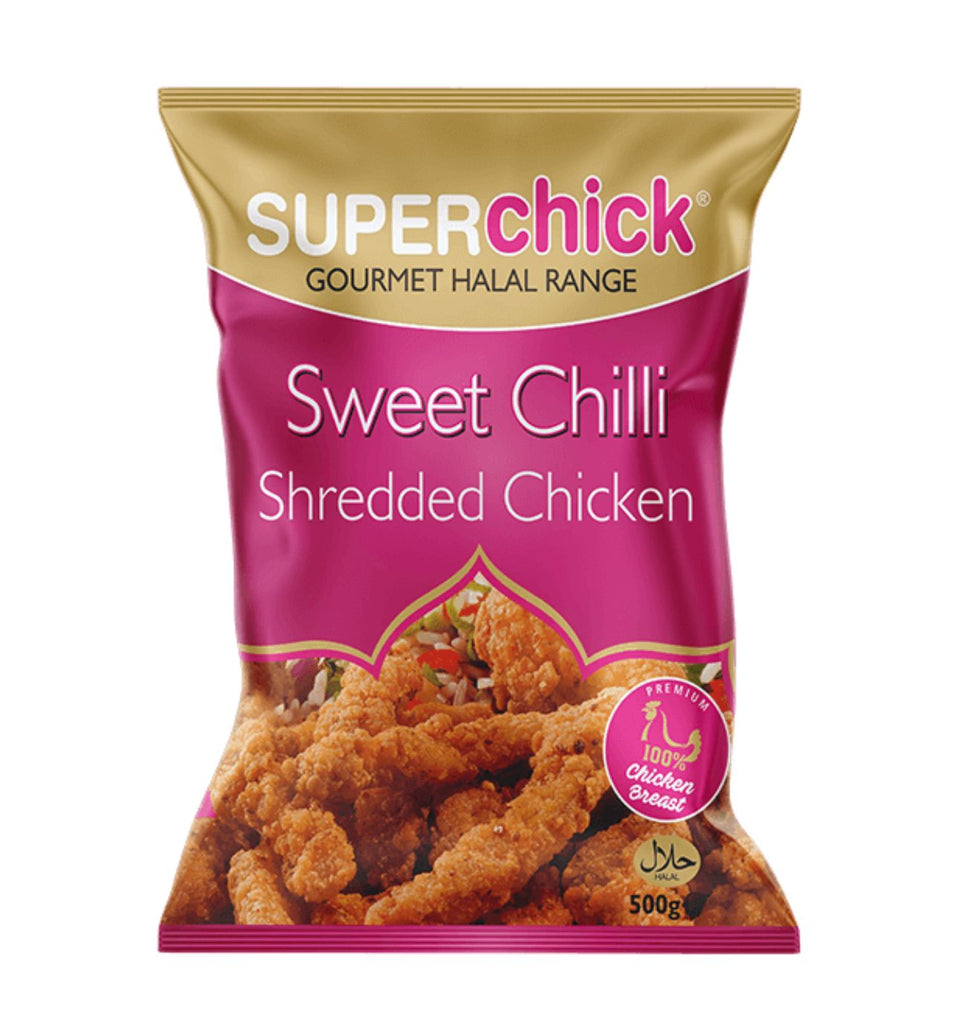 Superchick Sweet Chilli Shredded Chicken (500g) – The Halal Food Shop