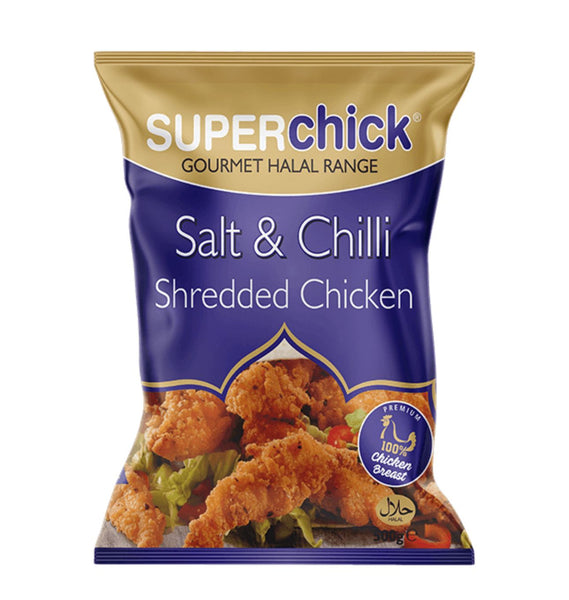 Superchick Salt & Chilli Shredded Chicken (500g) – The Halal Food Shop