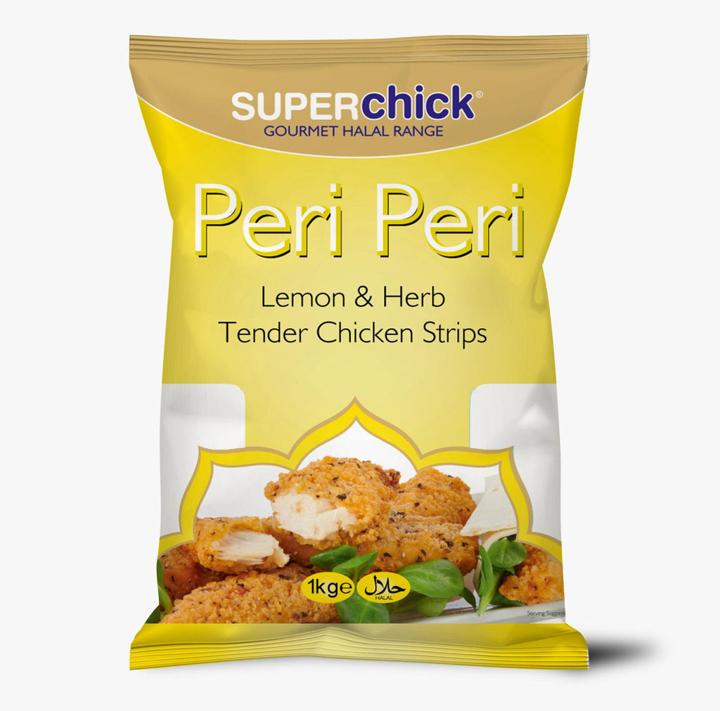 Superchick Peri Peri Lemon & Herb Chicken Tender Strips (1kg) – The ...