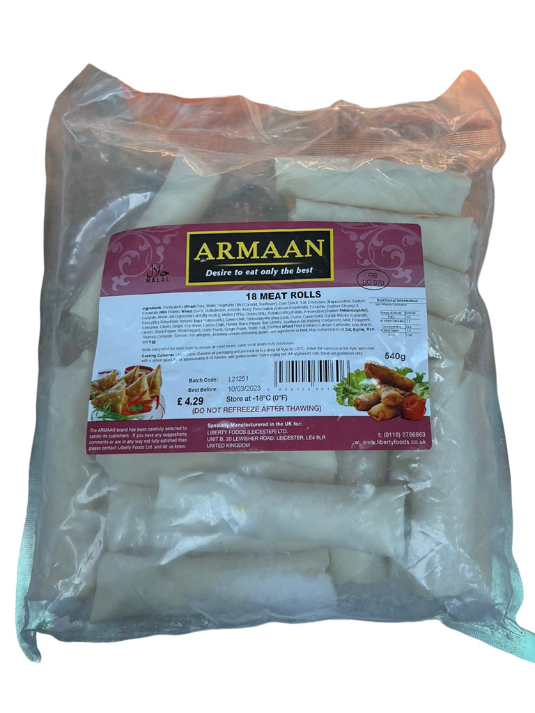 ARMAAN 18 Meat Rolls (540g) – The Halal Food Shop