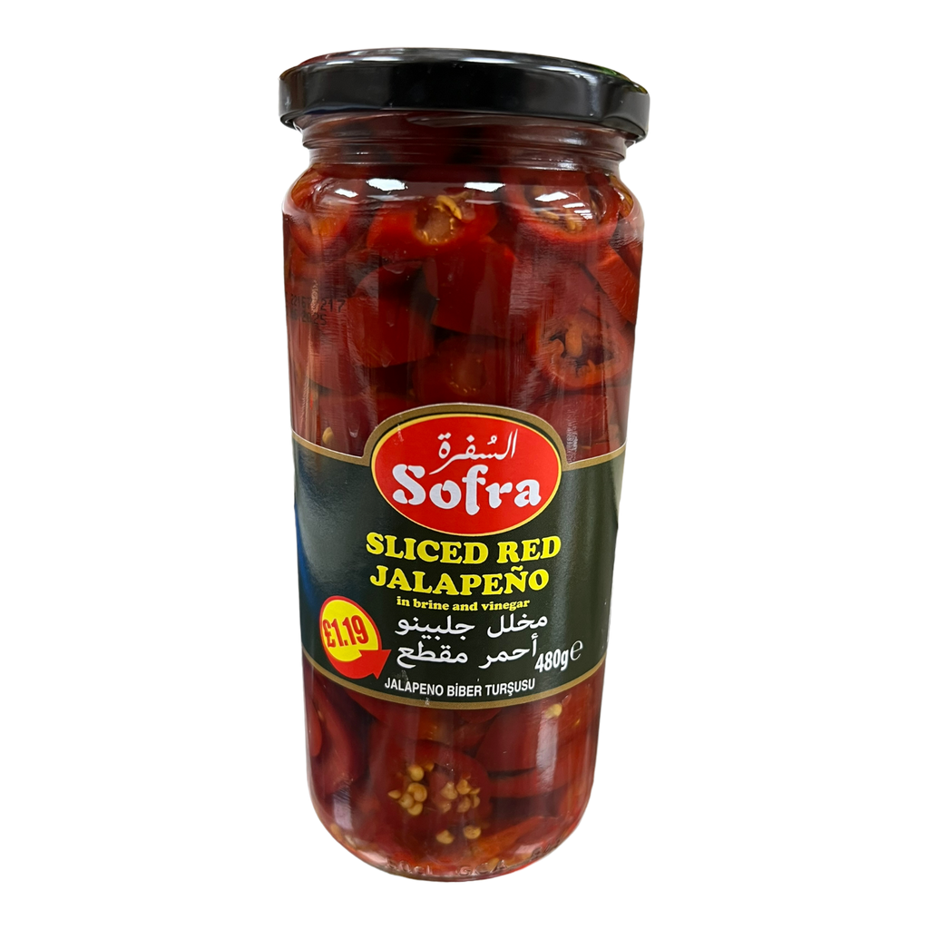 Sofra Sliced Red Jalapeno – The Halal Food Shop